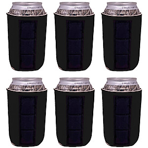 Blank Magnetic Can Coolie (6 Pack Black)