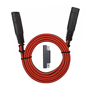 AEISVIK SAE to SAE Connector Extension Cable - 4ft 12V-24V Battery Charging Cord with Dust Cap 2 Pin Quick Connect Disconnect Plug DC Connection for Camp Trailer Solar Panels