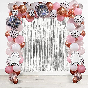3pcs Silver Metallic Streamers Birthday Banner Party Decorations Set,Foil Fringe Backdrop Curtains for Photo Booth,for Halloween Christmas Party Supplies Tinsel Streamers Background