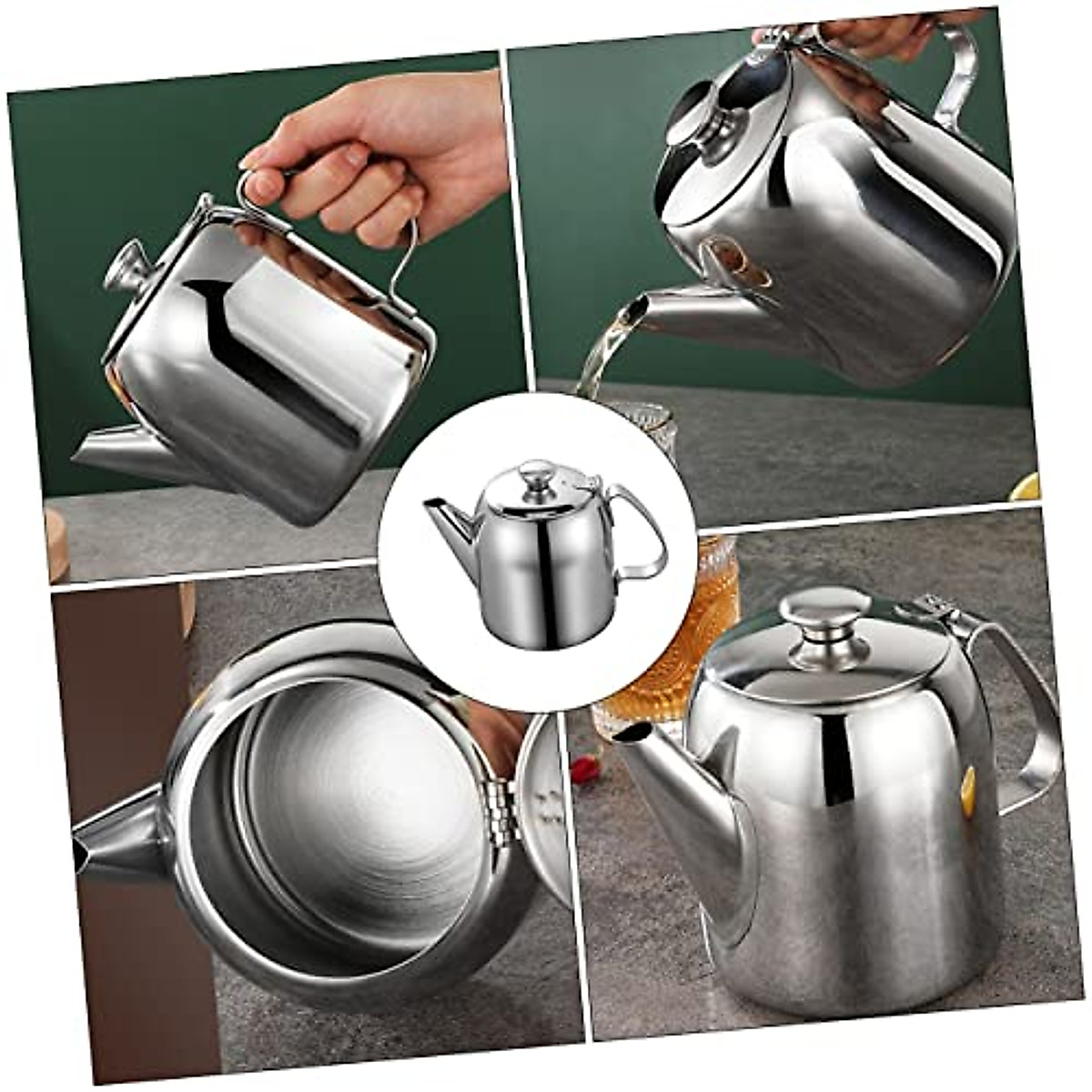 NOLITOY 1pc ounce teapot coffee pot for camping metal stock tank stainless steel water jug vinegar serving bottle bacon grease container stovetop kettles Heating Teakettle Strainer Kettle