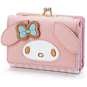 Huositi Backpack Fashion Cartoon Character Wallet Womens Leather Tri-Fold Wallet (Pink)