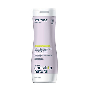 ATTITUDE Hair Shampoo for Sensitive Dry Scalp, EWG Verified, Soothing Oat, For Thin Hair, Naturally Derived Ingredients, Vegan and Plant-Based, Volume and Shine, Chamomile, 16 Fl Oz