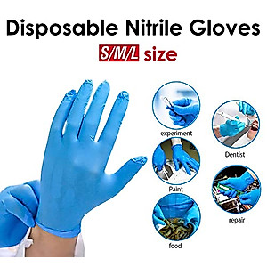 AdvanCare Disposable Nitrile Exam Gloves ANBM10016, Powder Free & Latex Free, Medical Grade (Blue, Large (10 Pack))