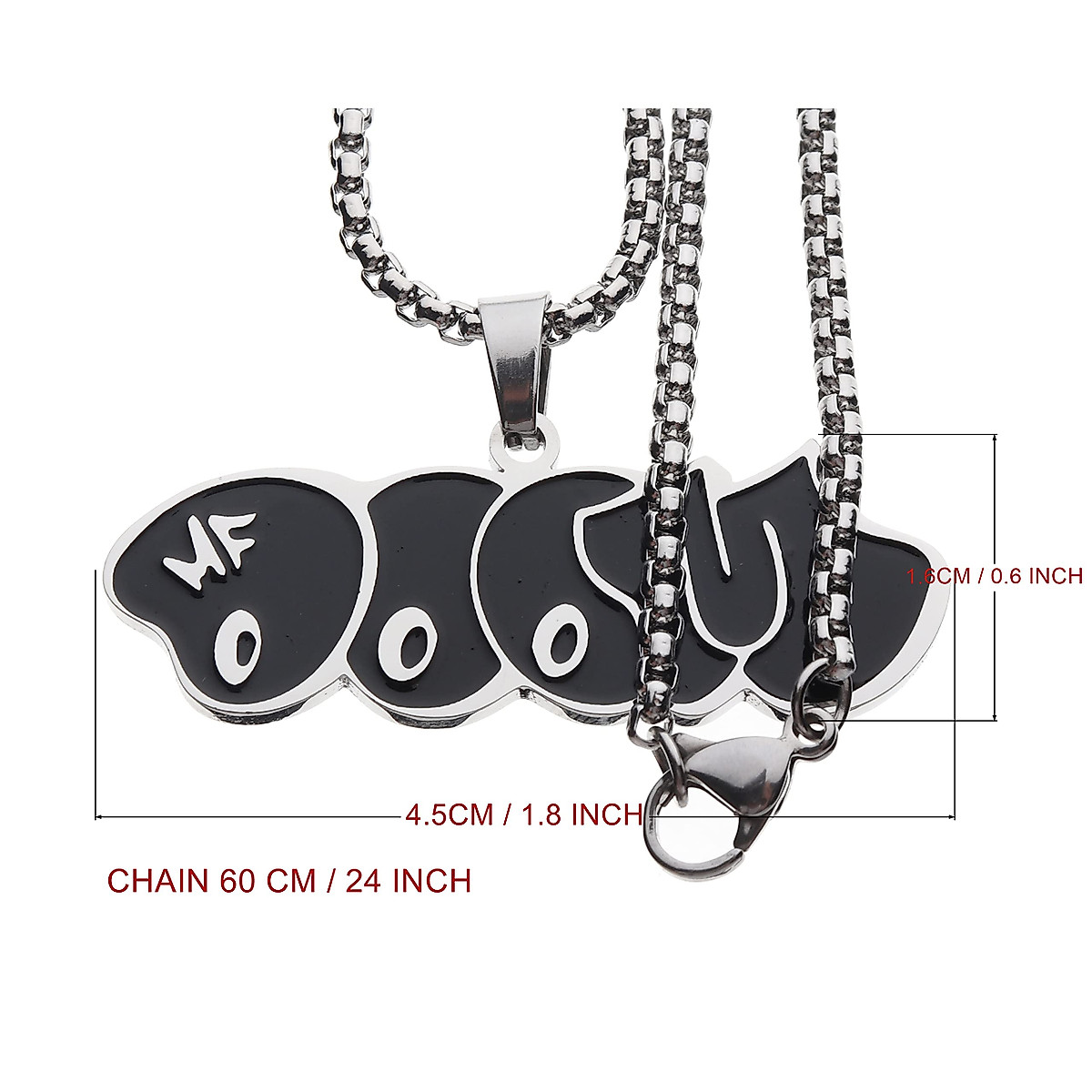SYWHPS Dm Hip Hop Pendant Chain Necklace (Black dm)