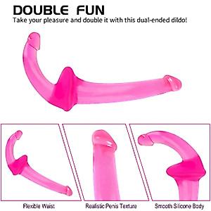 Double-Ended Silicone Suction Cup Realistic Classic Wand Pink(10.23-Inch) Game for Your Partner