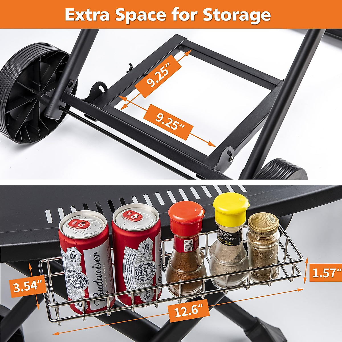 Weber Q Series Portable Grill Cart - Folding Stand for Q1200, Q1000, Q2200, Q2000, Q2400 - Outdoor BBQ