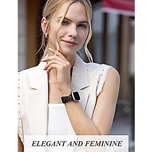 Wearlizer Thin Floral Lace Cutout Band Compatible with Apple Watch 38mm 40mm 41mm Stylish Women Silicone Sport Band Cute Feminine Hollow-Out Replacement Straps for iWatch SE Series 8/7/6/5/4/3/2/1