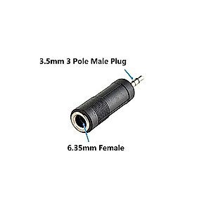 SHANFEILU 3.5mm 3 Pole Male Plug to 6.35mm Female Stereo Jack Audio Adapter 1/4 inch Female to 1/8 inch Male Headphone Microphone Converter Connector 2-Pack