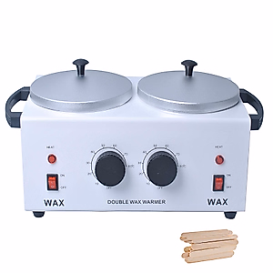Electric Wax Warmer Machine for Hair Removal Professional Heater Pot Facial Skin Care Depilatory Machine Body Hair SPA Removal Facial Adjustable Temperature Aluminum 100 Removal Wooden Craft Sticks