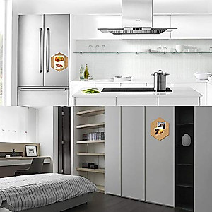 Self-Adhesive Cork Board Cork Tiles 8 Pcs Wall Bulletin Board 12" x10.2" Hexagon Cork Tile, Not Hurt Wall, Natural Message Pin CorkBoard for School/Home/Class/Kitchen & Office Decor Photo Display Memo