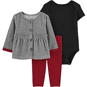 Carter's Baby Girls' Cardigan Sets 121g771 (9 Months, Red/Navy Hearts)