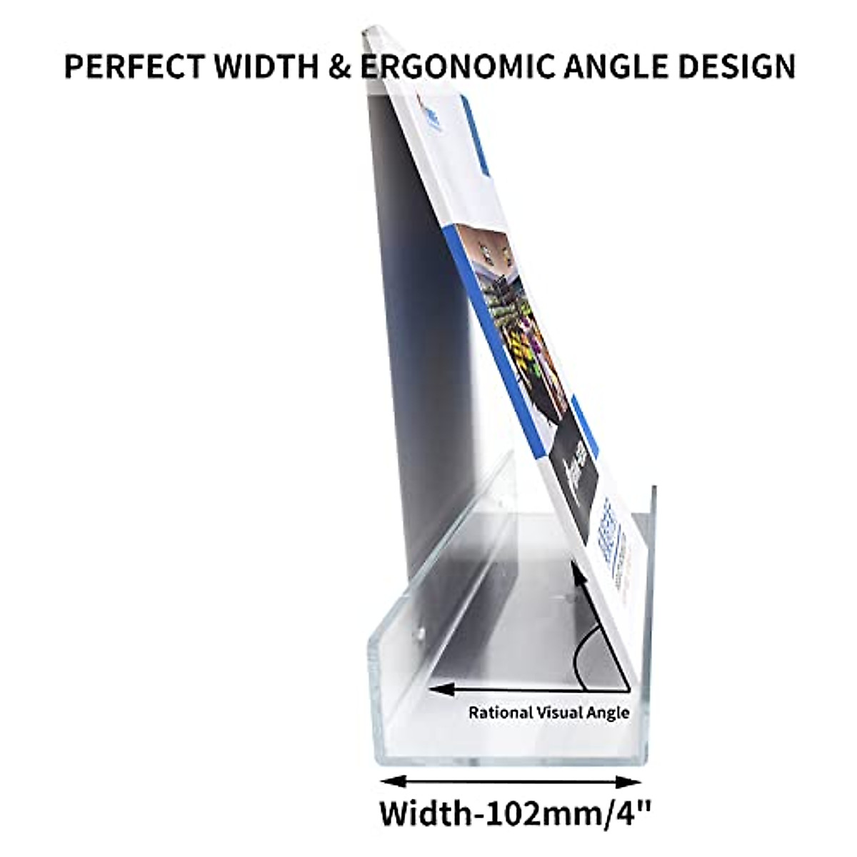 SUMAIDA Floating Shelf, Clear Acrylic Shelf 15" Invisible Floating Shelves Wall Mounted, 4" Wide Wall Ledge Kid Bookshelf, Clear Vinyl Record Shelf, Acrylic Album Record Holder Display Rack (2)