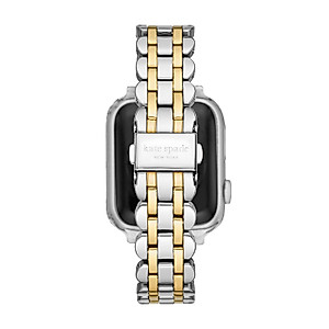 kate spade new york stainless steel band for 38/40/41mm apple watch series 1-6, color: silver/gold, silver
