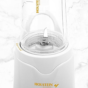 Holstein Housewares Personal Blender - Creamily Smooth Shakes and Smoothies, BPA-Free 20oz To-Go Cups, Golden Elegance Design, 250W