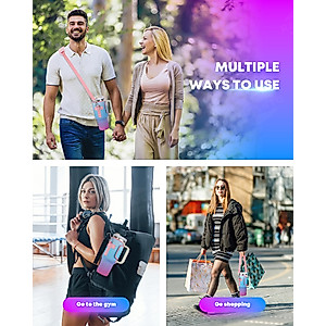 Water Bottle Holder for Stanley Cup with Strap,Tumbler Accessories for Stanley 40 oz,Anti Drop and Leakage,Suitable for Sports and Outdoor Use（Hydrangea）(Cup Not Included)