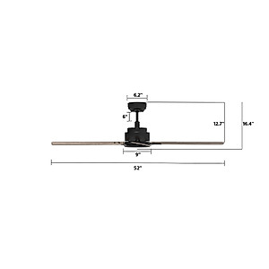 52“ Smart Ceiling Fan With Light, Low Profile With 10 Speeds, Silent DC Motor, Farmhouse Ceiling Fan Compatible with Alexa, Siri, Google & Smart App, Black & Walnut,Indoor & Outdoor