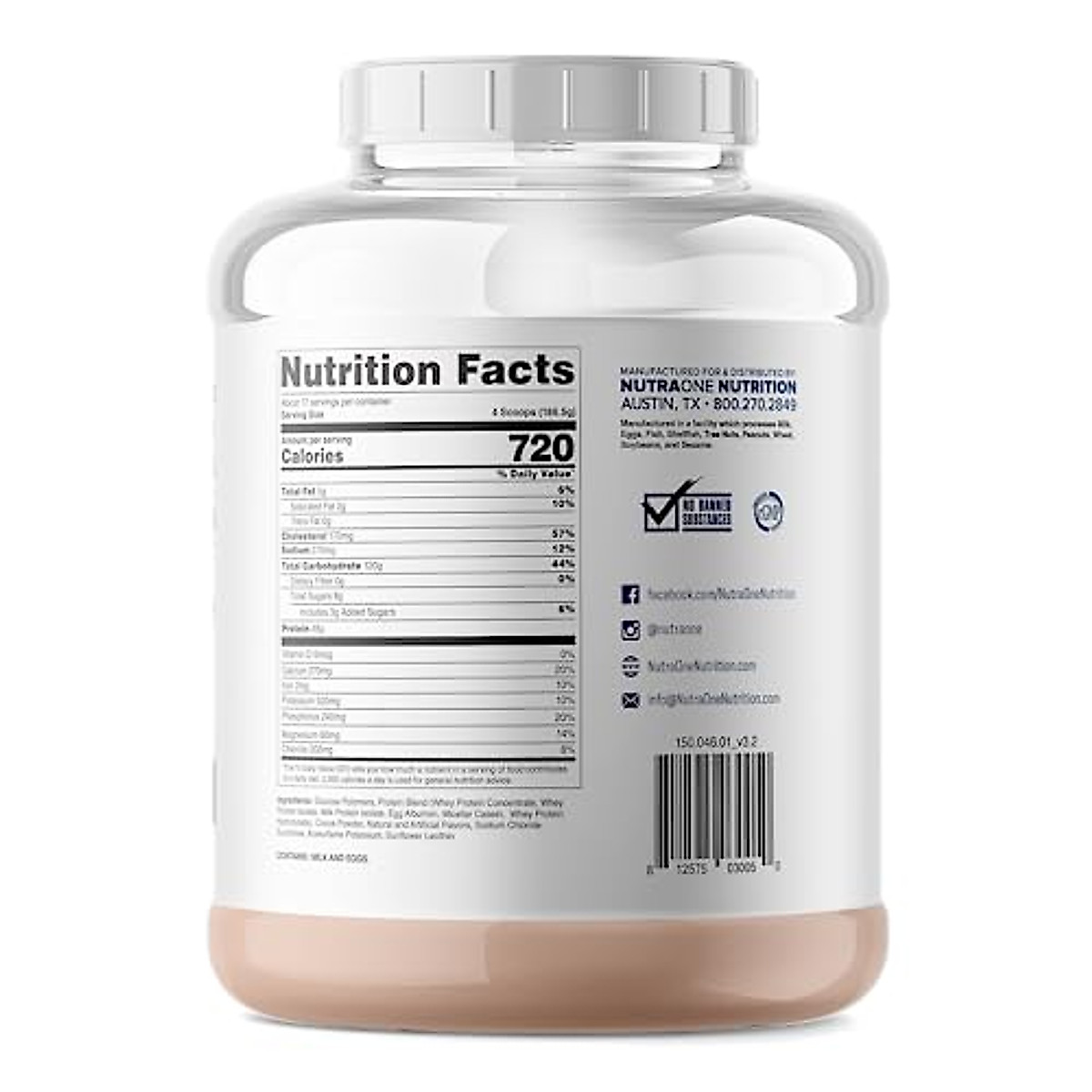 Massone Mass Gainer Protein Powder by NutraOne – Gain Weight Protein Meal Replacement (Gourmet Chocolate - 7 lbs.)