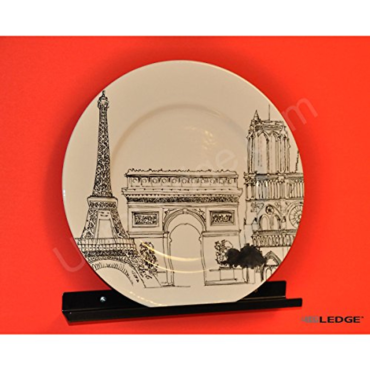 ULTRAledge 2'/24" Art Display/Picture Ledge/Floating Shelf, Metal, Modern (2" deep, Black)