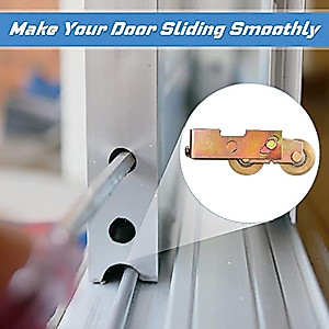 Sliding Patio Door Rollers 1-1/4 Inch Sliding Door Tandem Roller Assembly Sliding Glass Door Rollers Replacement Sliding Door Wheel Replacement, for Sliding Glass Door Screen Door Gate Window (2 Pack)