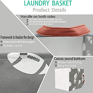 BOOHIT Square Storage Box Basket,Canvas Fabric Toy Collapsible Storage Organizer Bin,PE Waterproof Storage Box,Laundry Basket for Kid Rooms,Playroom,Shelves,Toy Basket,Gift Basket (Rugby)