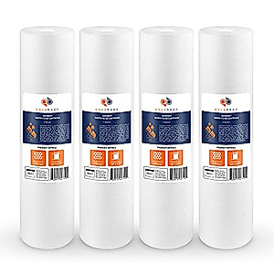 Aquaboon 5 Micron 20" x 4.5" Sediment Water Filter Replacement Cartridge | Whole House Sediment Filtration | Compatible with AP810-2, SDC-45-2005, FPMB-BB5-20, P5-20BB, FP25B, 155358-43, 4 Pack