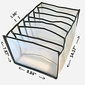 2PCS Wardrobe Clothes Closet Organizer Storage Baskets 7 Grid Foldable Drawer Mesh Separation Box For T-shirt, Legging, Skirts, Jeans, Kid Clothes