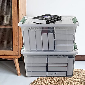 Jekiyo 32 Quart Clear Storage Boxes with Lid, 4 Packs, Multipurpose Plastic Storage Containers