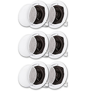 Acoustic Audio R191 in Ceiling/in Wall Speaker 3 Pair Pack 2 Way Home Theater 1200 Watt R191-3PR