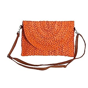 Solyinne Womens Woven Straw Clutch Bags Crossbody Shoulder Bag Straw Bag Satchel Purses Evening Envelope Wallet