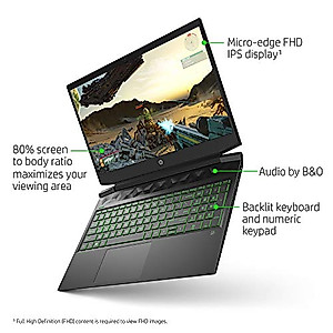 HP Pavilion Gaming 16 Laptop PC, NVIDIA GeForce GTX 1650, Intel Core i5-10300H, 8GB DDR4 RAM, 512GB PCIe NVMe SSD, 16.1" Full HD, Windows 10 Home, Backlit Keyboard (16-a0010nr, Shadow Black)