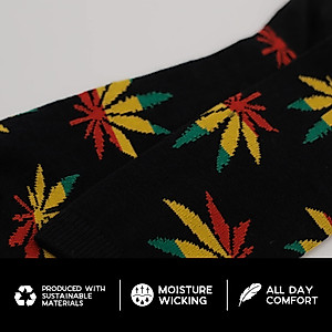 Socktastic Mens Weed - 2 Pack Of Funny Novelty Socks, Casual Crew Fits Shoe Size 8-13, Weed, Large US