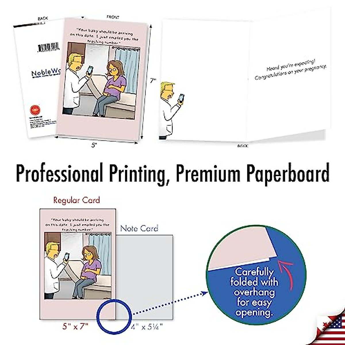 NobleWorks - Baby Tracking Number - Funny Pregnancy Congratulations, New Baby Card with Envelope C6975BBG