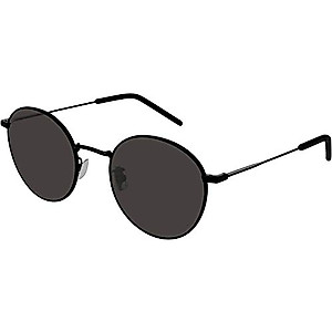 Saint Laurent SL250 001 Semi Matte Black SL250 Round Sunglasses Lens Category 3