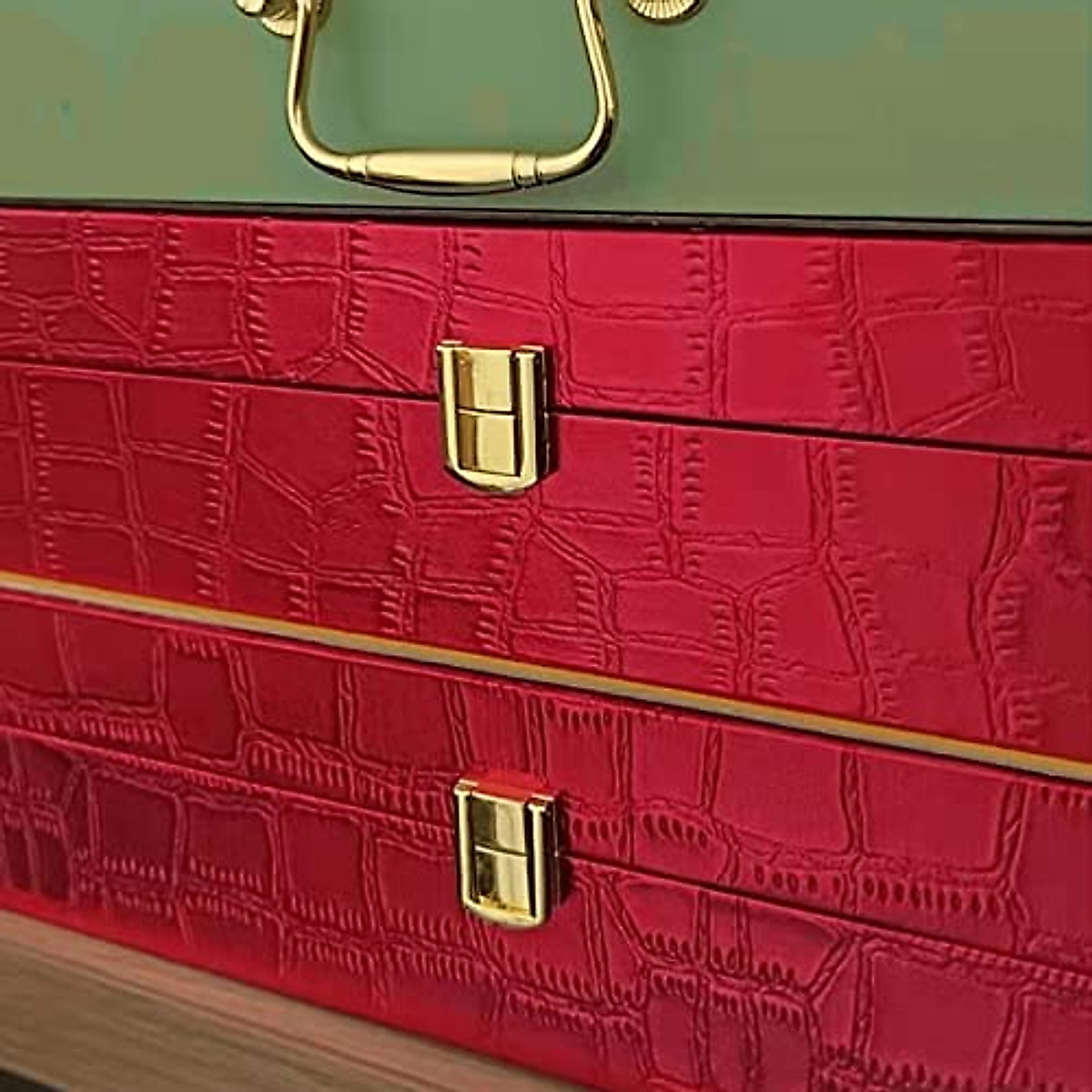 dophee Toggle Catch Lock 0.98"x0.79" Gold Retro Style Iron Hasp Wood Chest Lock Latch Clasp with Screws for Jewellery Box Suitcase Chest Decoration (5-Pack)