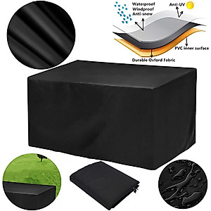 Patio Furniture Covers 72 x 38 x 32 Inch Waterproof Outdoor Furniture Cover Patio Table Covers Outdoor Couch Cover Table and Chair Set Cover Wind Dust Proof Anti-UV 72"L x 38"W x 32"H//180x95x80cm