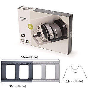 DIFENLUN 10 Adjustable Compartments Pot and Pan Organizer, Pot and Pan Organizer, Kitchen Cabinet Pantry Baking Utensil Organizer for Cutting Boards, Plates, Baking Utensils