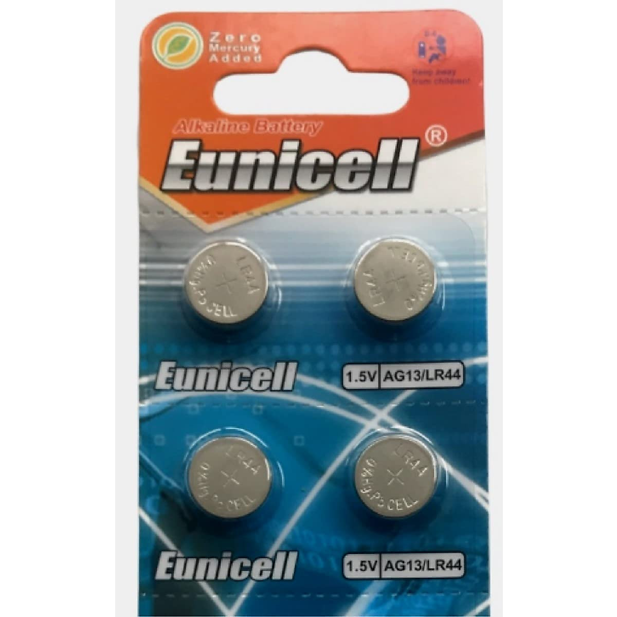 Eunicell 20 Batteries Blister Pack AG13, G13, SR44, LR44, A76, V13GA, PX76A, 357