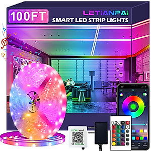 Led Strip Lights, 82ft/25m Long Smart Led Light Strips Music Sync 5050 RGB Color Changing Rope Lights,Bluetooth APP/IR Remote/Switch Box Control Led Lights for Bedroom,Home Decoration,Party,Festival