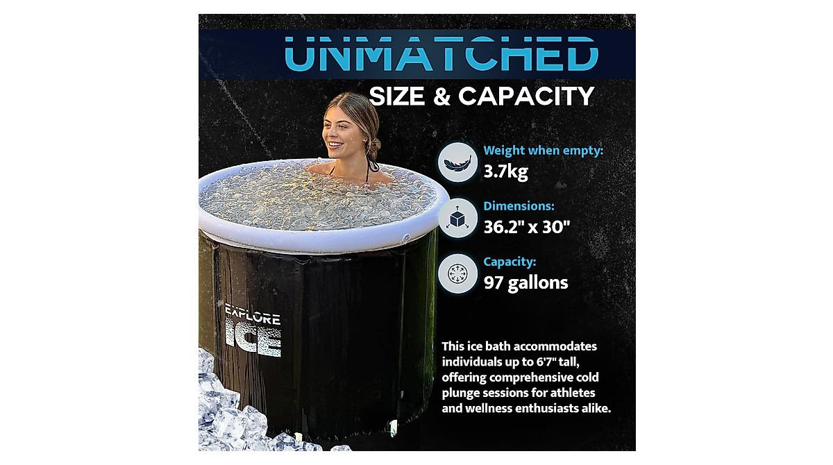 Explore Fitness Large Portable Ice Bath for Cold Therapy