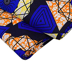 BintaRealwax 100% Polyester Ankara Real Wax 6 Yards African Fabric for Party Dress FP6407