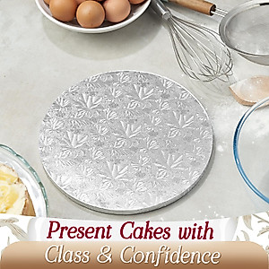 Cakebon: Thick, Round Cake Boards, 14-Inch Round Silver - Sturdy, Smooth-Edged Cardboard Cake Drums – Heavy-Duty, Bend-Resistant 14-Inch Cake Boards Round for Cake Base Displays (1-Pack)