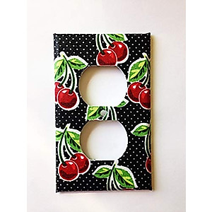 Black And White Cherry Light Switch Cover Various Sizes Offered