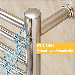 Bathroom Towel Warmer Electric Heated Towel Rack, Towel Warmer for Bathroom, 10-Bar Wall-Mounted Electric Heated Towel Rack, Energy Efficient 88W, Stainless Steel Heated Towel Rail Drying Rack with On