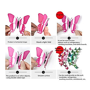 90 PCS 3D Butterfly Wall Stickers,Butterfly Decor PVC Crystal Butterfly,Art Decal Satin Paper Butterflies Home DIY Decor Removable Sticker,Bedroom Showcase Nursery Butterfly Wall Decor(Black-White)