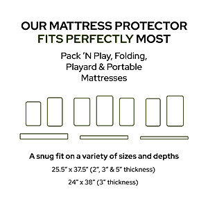 Waterproof Mini Crib Mattress Protector | Bamboo Viscose Made Ultra-Soft Quilted Mattress Cover, 1-Pack