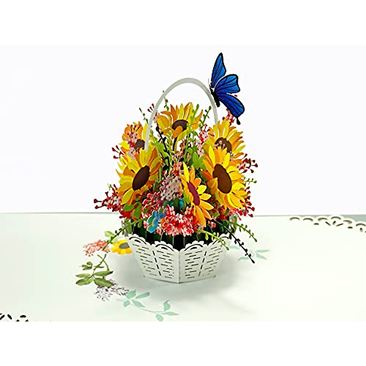 CUTPOPUP Birthday Card Pop Up, Mother's Day, 3D Greeting, Thank You Card (Sunflowers Basket)