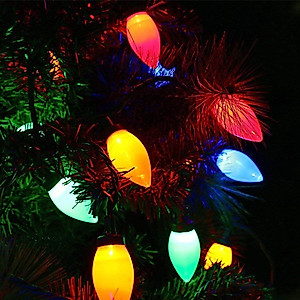 Flaspar C7 Red Night Light Bulb, E12 Candelabra Base Light Bulbs, C7 Colored Bulb 10W Equivalent Suitable for Halloween Night Lights, Decorative Lights and Christmas Strings, 6 Pack