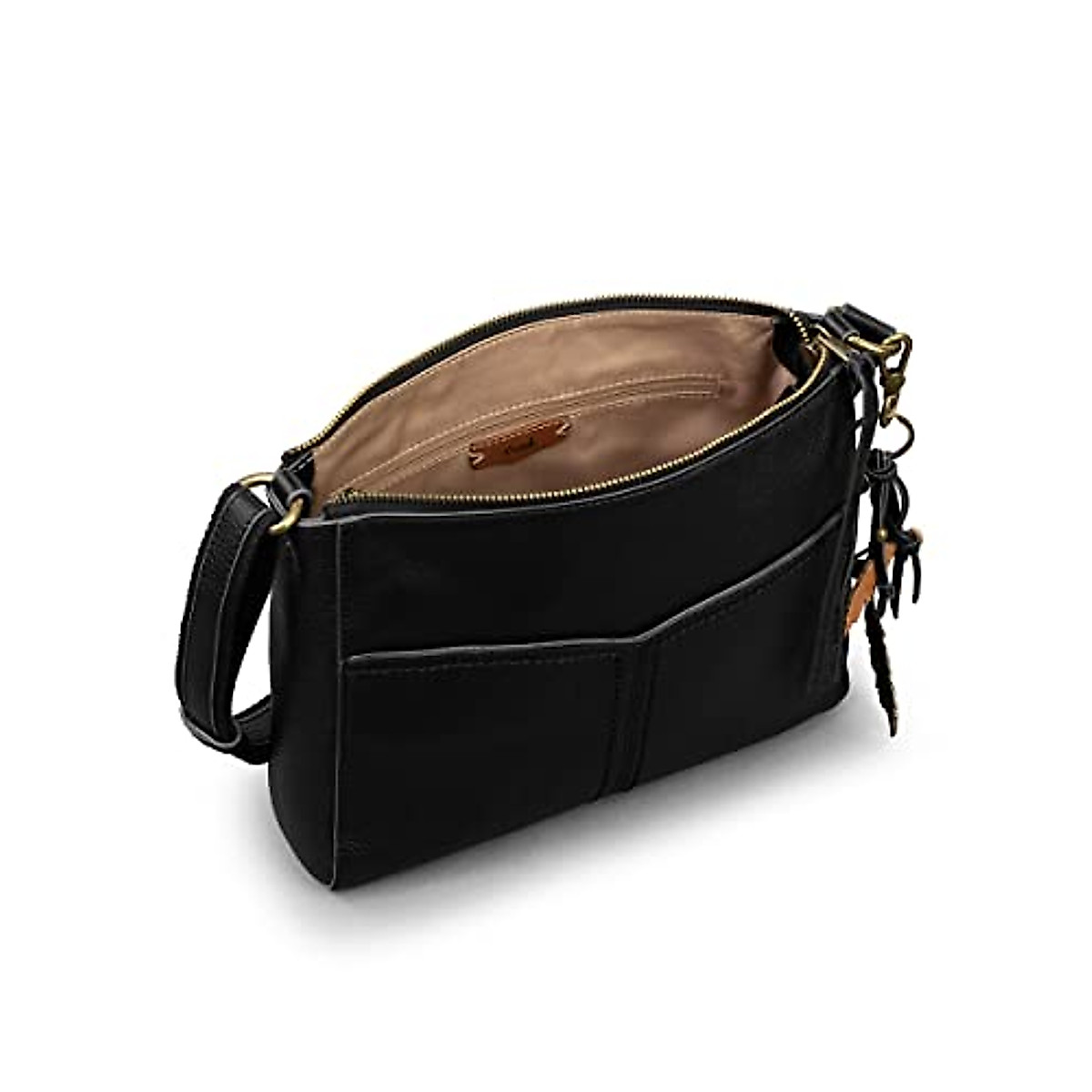 The Sak unisex adult Women's Alameda Leather Crossbody Handbag, Black, One Size US