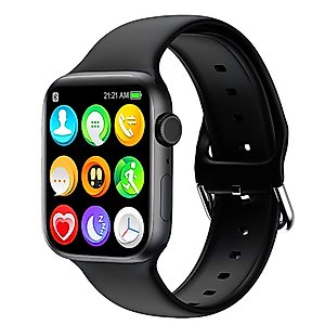 HCHLQL Smart Watch for Android iOS Phones Compatible with iPhone Samsung, Touchscreen Fitness Tracker Smartwatch with Call/SMS/Heart Rate/Pedometer for Men Women (Black)