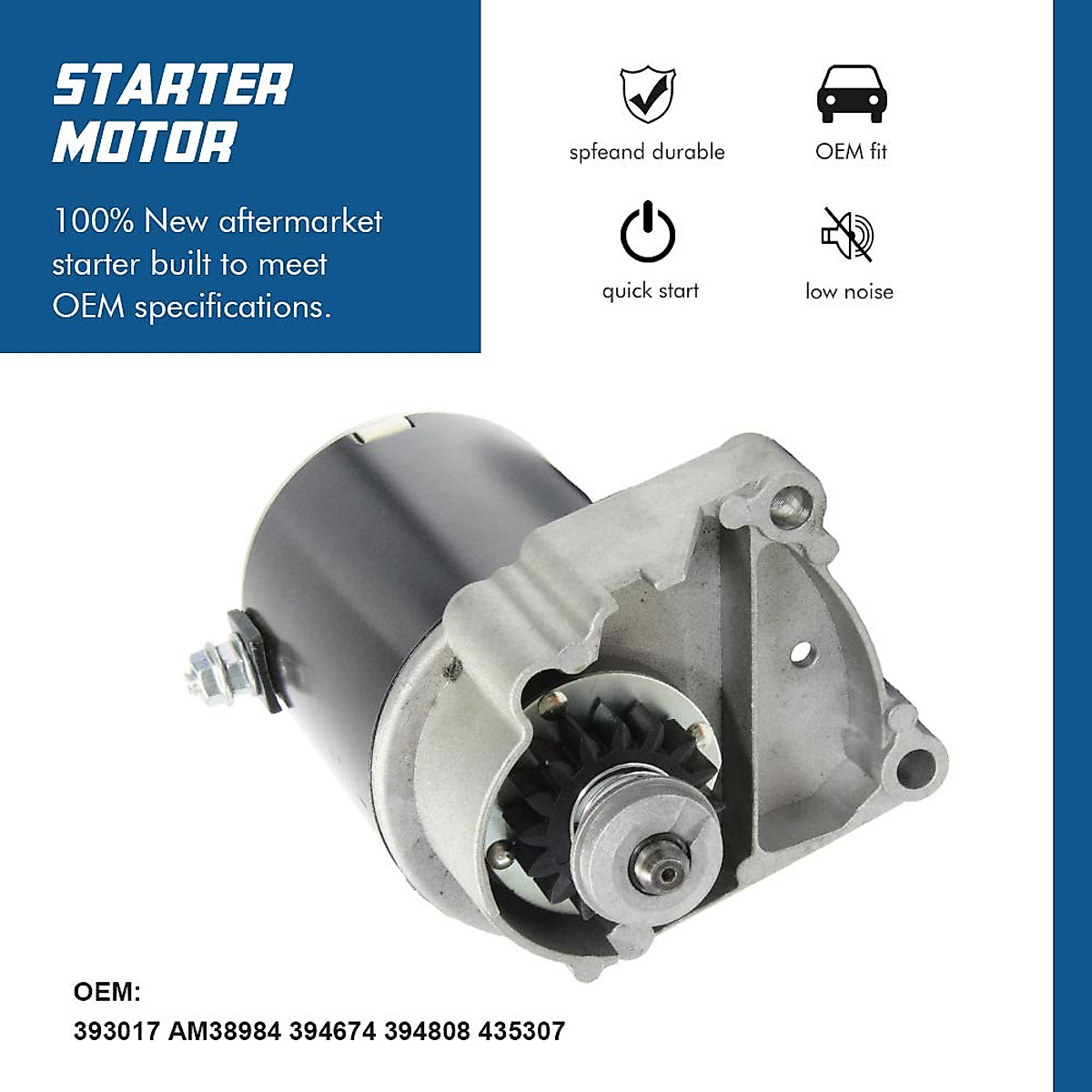 Starter Motor Fit for V Twin 14HP 16HP 18HP with Replace OE Part # 393017 394674 394808 497596 399928 495100 498148